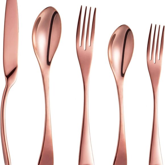 Dining | 2 Piece Rose Gold Flatware Silverware Cutlery Setsunique ...
